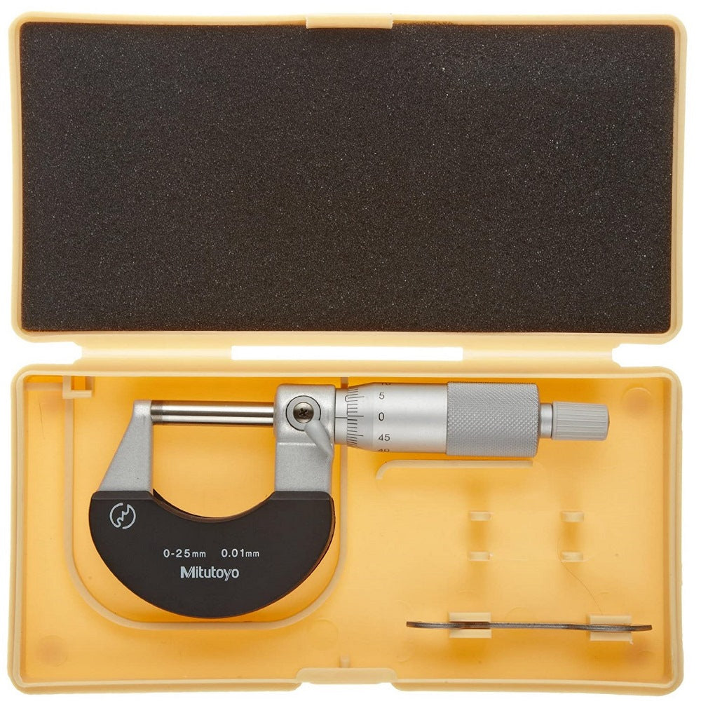 Mitutoyo 102-301 Outside Micrometer with Ratchet Stop, Range 0-25mm ...