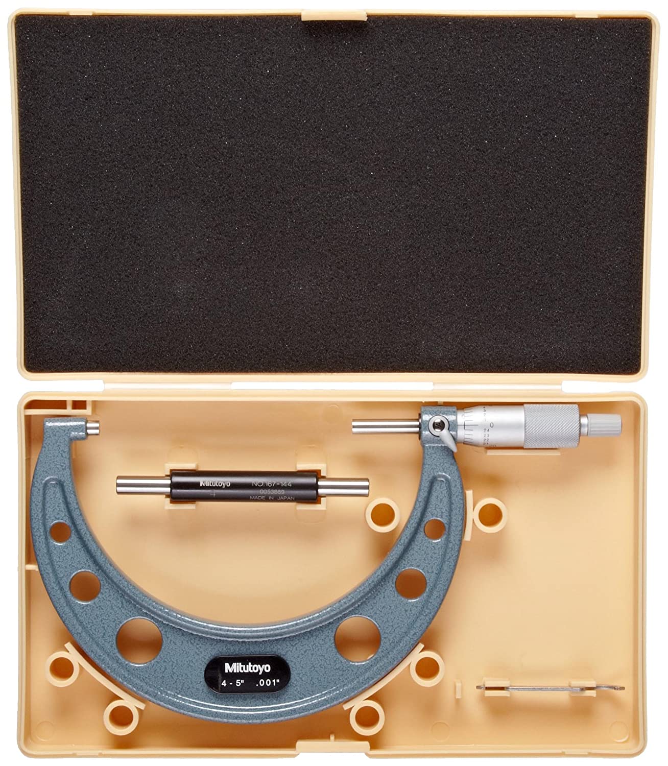 Mitutoyo 103-181 Outside Micrometer With Ratchet Stop, Range 4-5 Inch ...