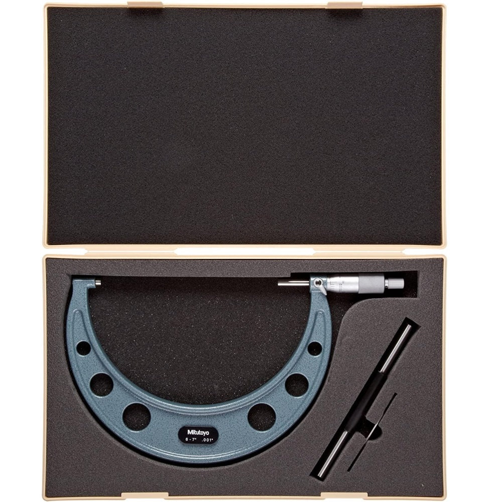 Mitutoyo 103-183 Outside Micrometer With Ratchet Stop, Range 6-7 Inch ...