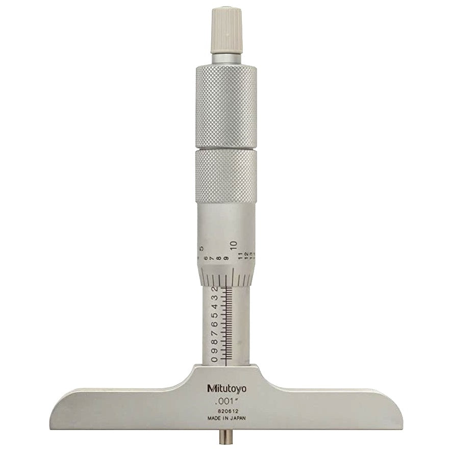Mitutoyo 129-150 Interchangeable Rod Depth Micrometer, 0-12 inch ...